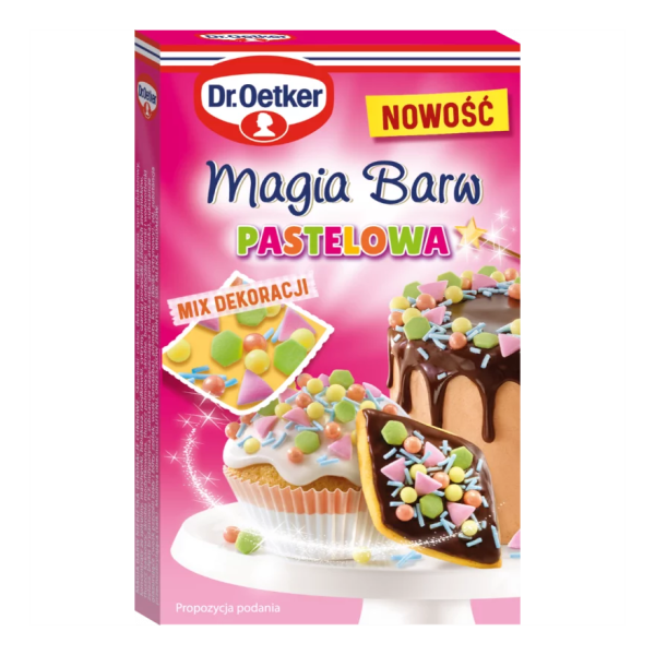Dr. Oetker Magic of Colors Pastel Sugar Sprinkle Mix Decoration 70g