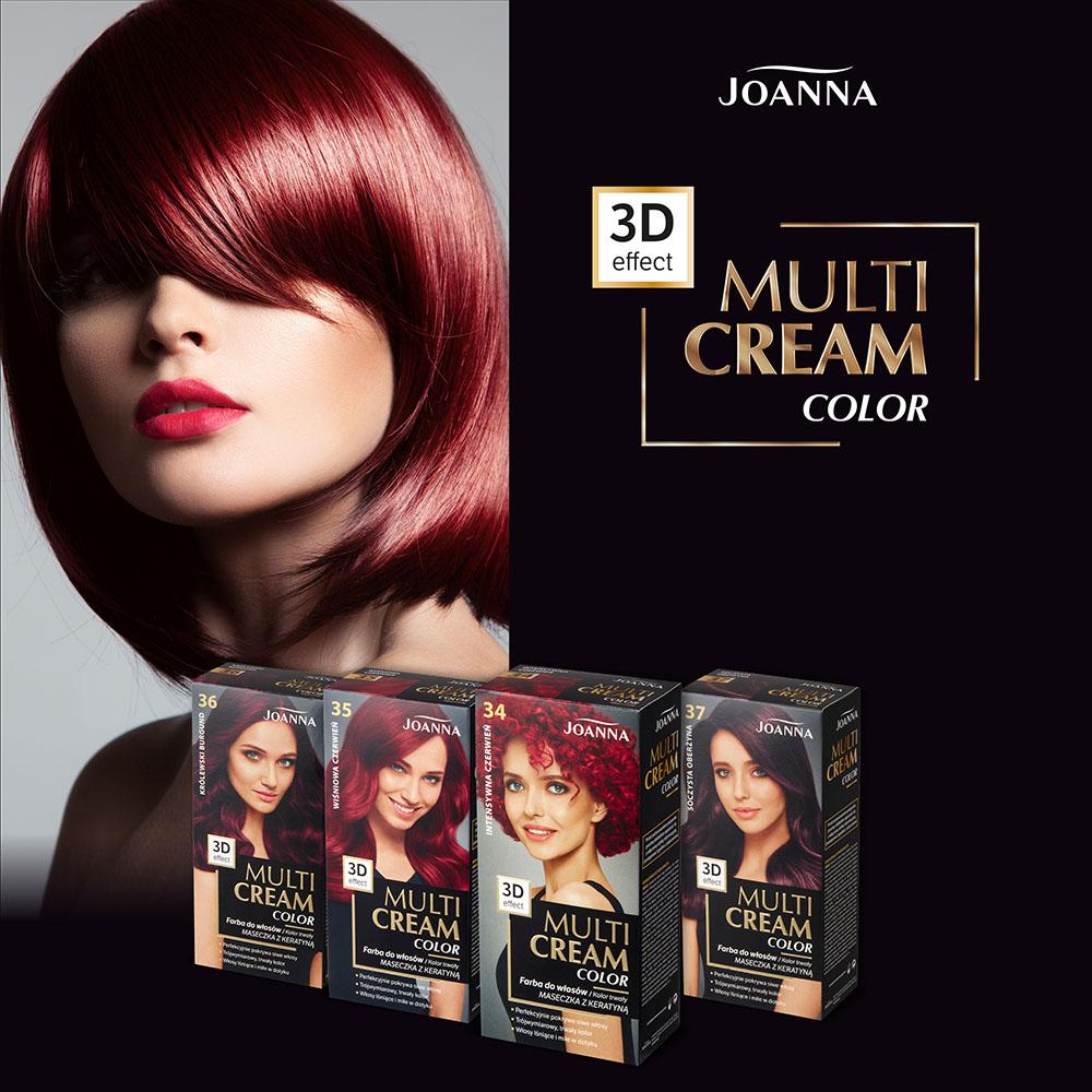 Joanna Multi Cream Permanent Intensive Hair Color Dye Care 35 Cherry ...