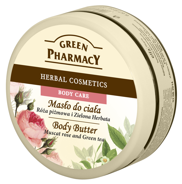 Green Pharmacy Natural Body Butter with Muscat Rose and Green Tea 200ml ...
