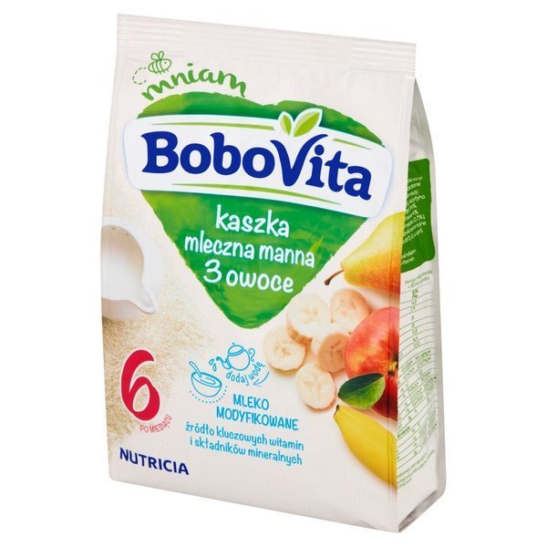 BoboVita Milk Porridge Semolina 3 Fruits with Vitamins after 6th Month ...